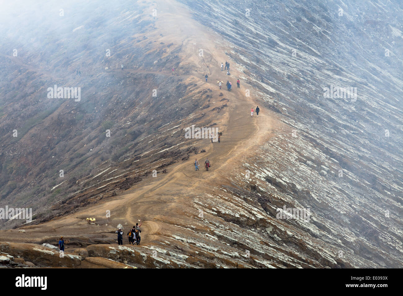 Landscape of Kawah Ijen – crater rim (Banyuwangi Regency, East Java ...