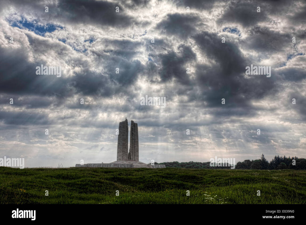 The memorial at Vimy Ridge with dramatic light Stock Photo - Alamy