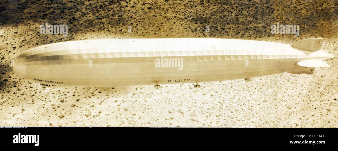 The LZ 127 Graf Zeppelin, a German dirigible operated by Deutsche ...