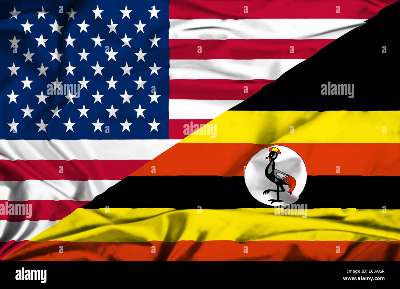 Waving flag uganda usa hi-res stock photography and images - Alamy