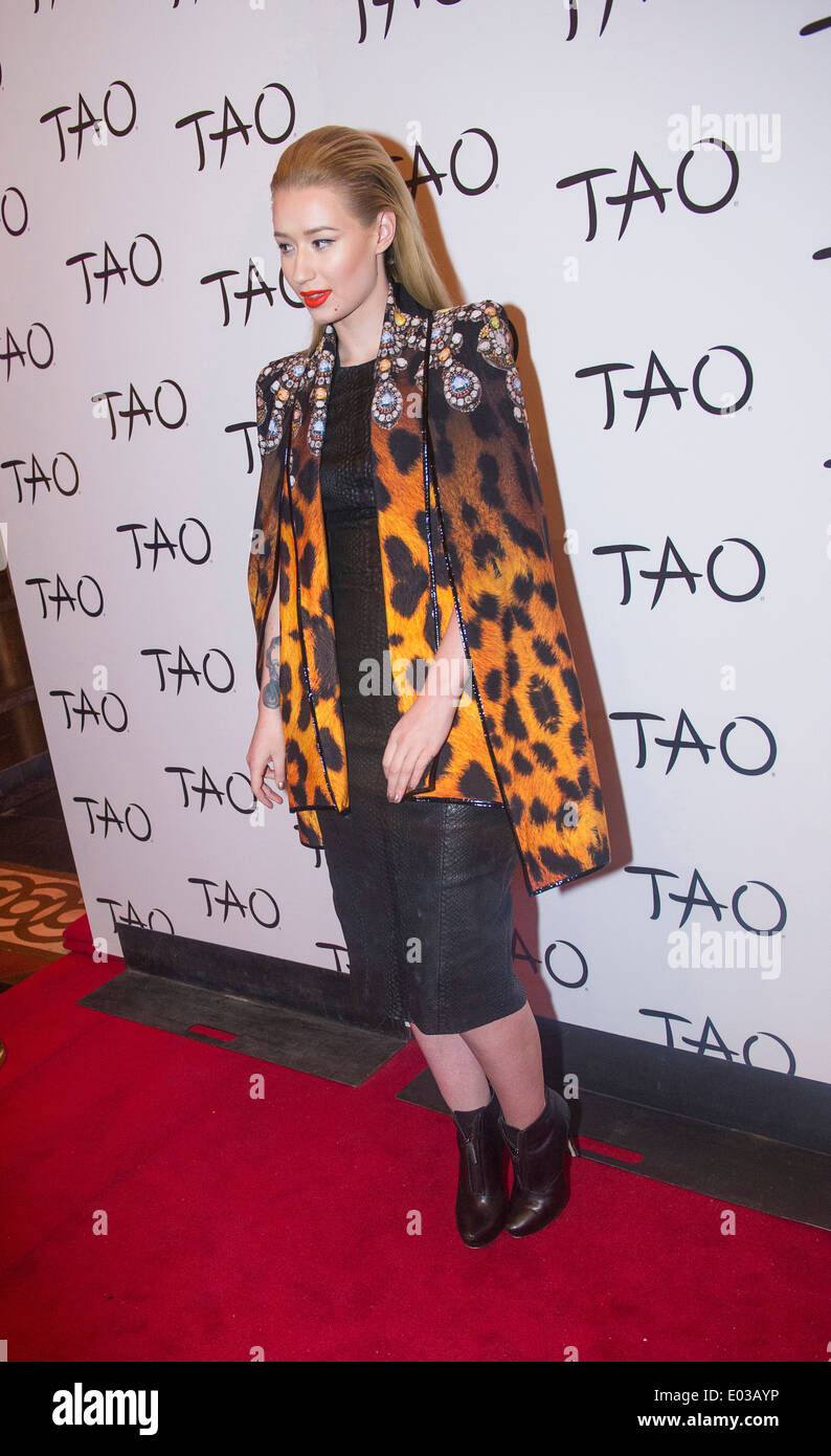 Recording artist and model Iggy Azalea arrives at the Tao Nightclub at ...