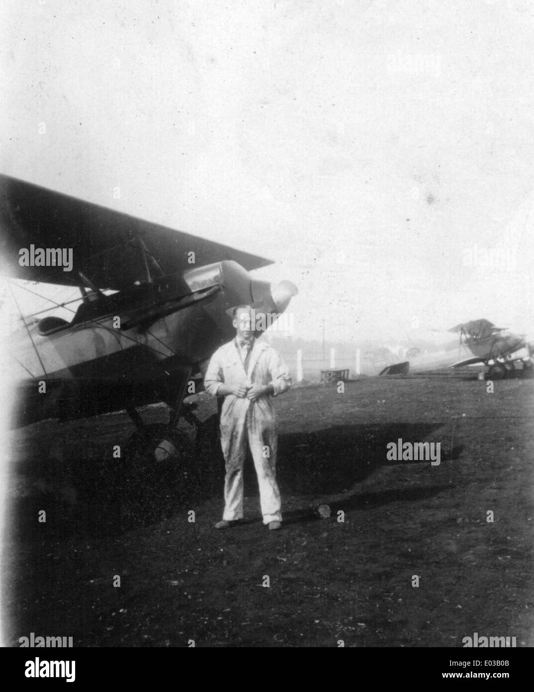 The Waco 9, an American biplane from the 1930s, is shown here with an ...