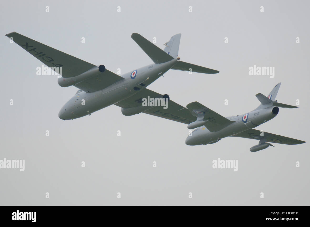 Cotswold Airport. Canberra and Hunter classic vintage jets of Midair ...