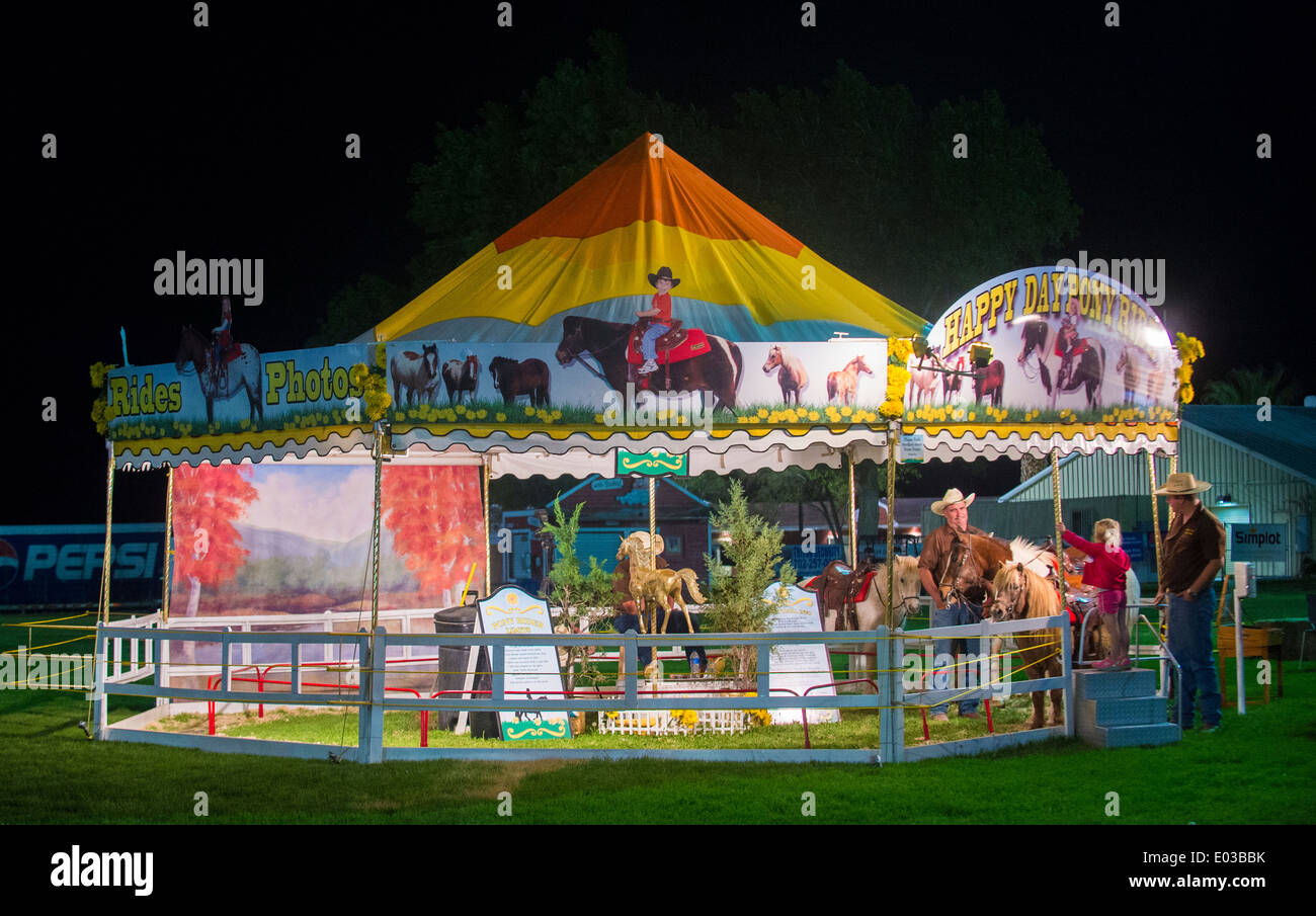Amusement park at the Clark County Fair and Rodeo held in Logandale ...