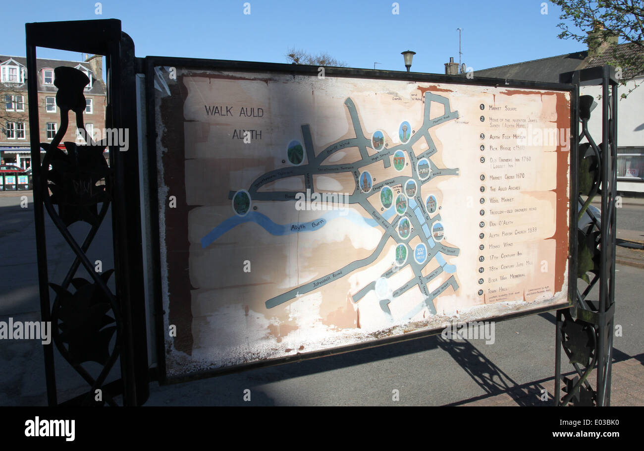 Map of Alyth Scotland April 2014 Stock Photo - Alamy