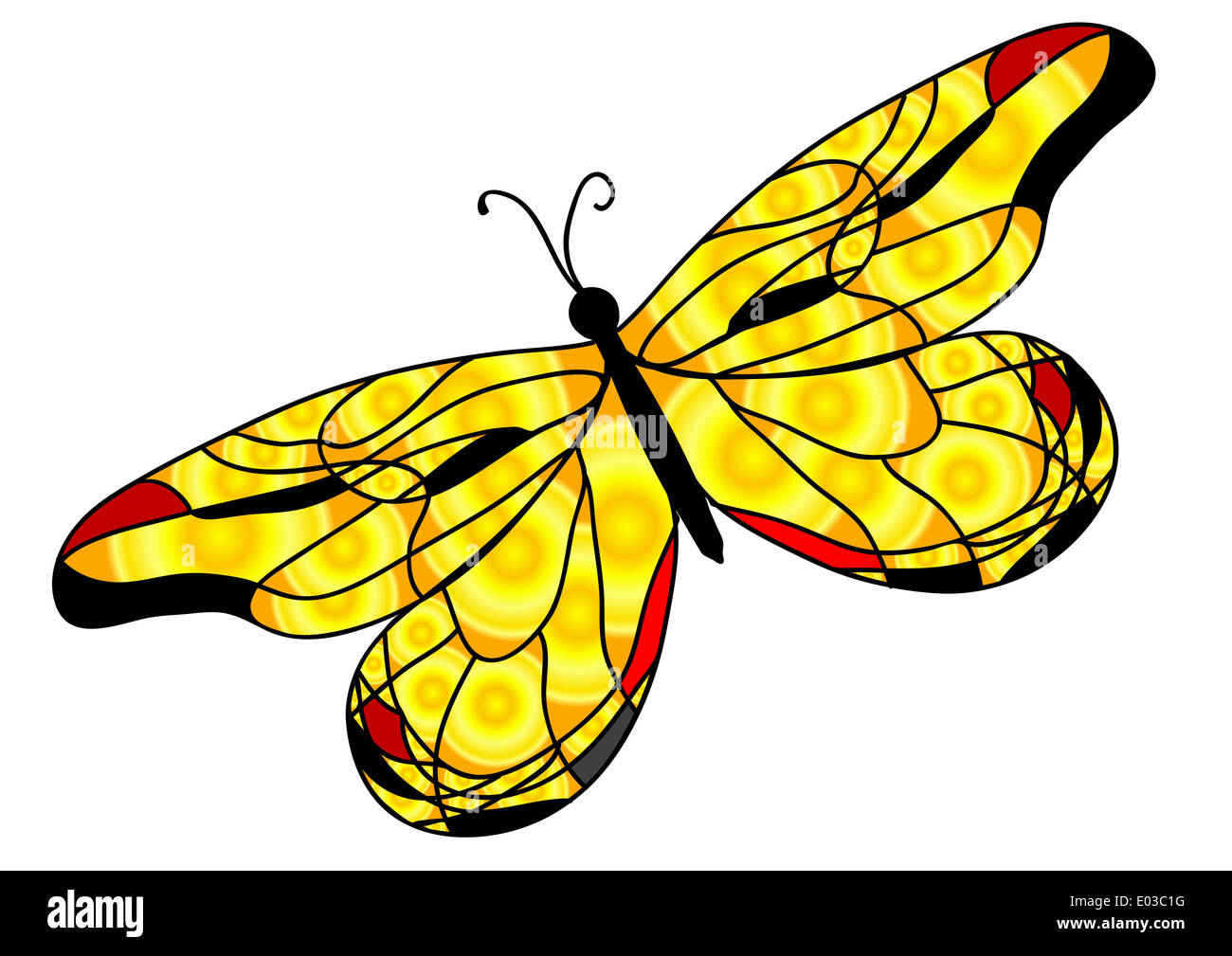 yellow butterfly isolated on a white background Stock Photo - Alamy