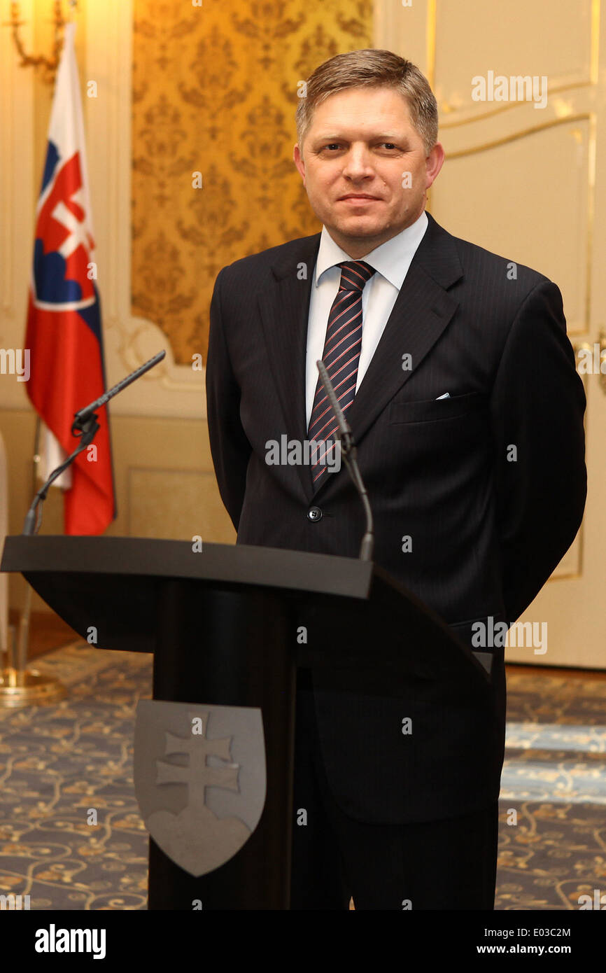 Bratislava, Slovakia. 30th Apr, 2014. Slovak Prime Minister Robert Fico ...