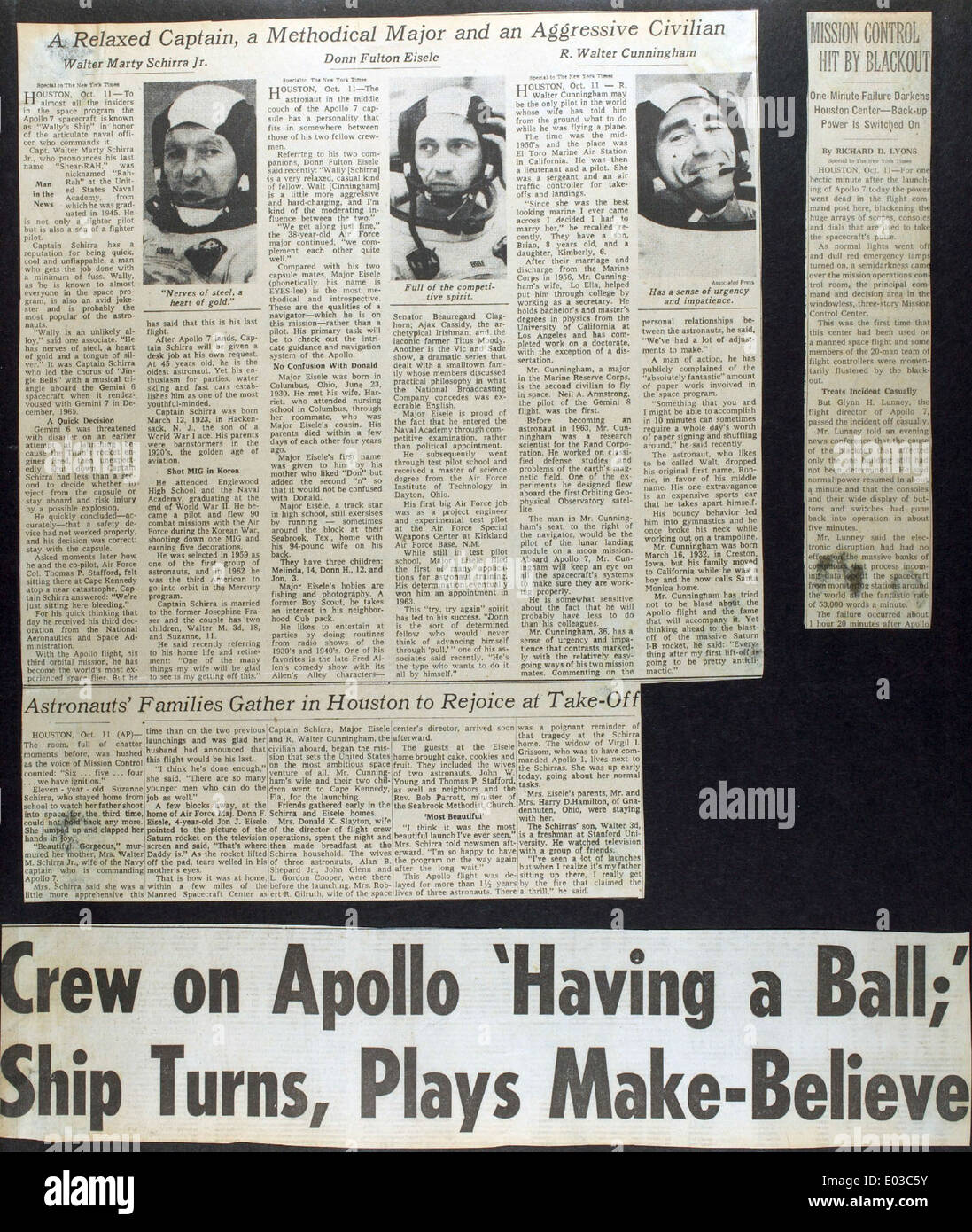 The Wally Schirra scrapbook documents the life and career of one of ...