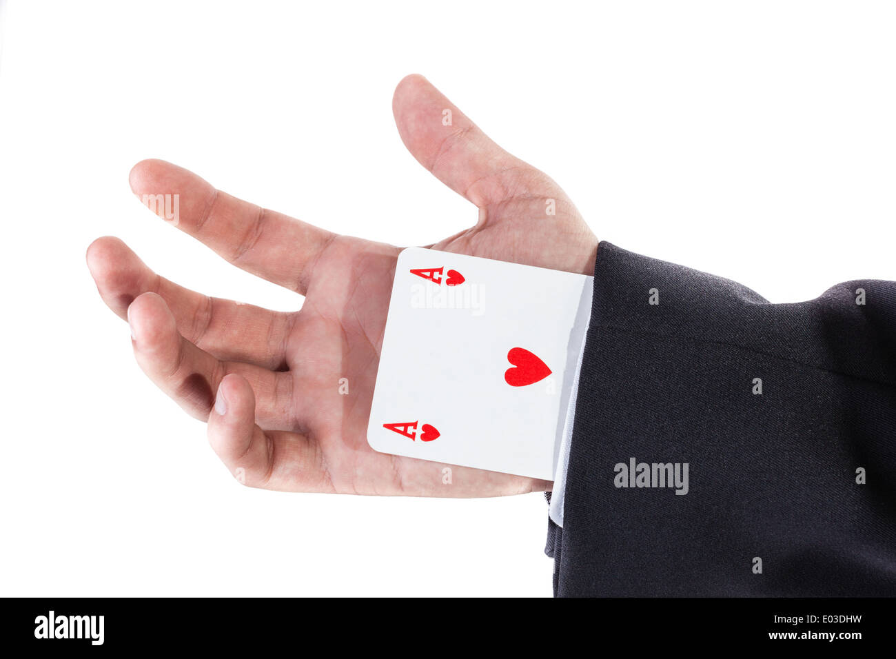 an elegant young businessman making card tricks with poker cards Stock ...