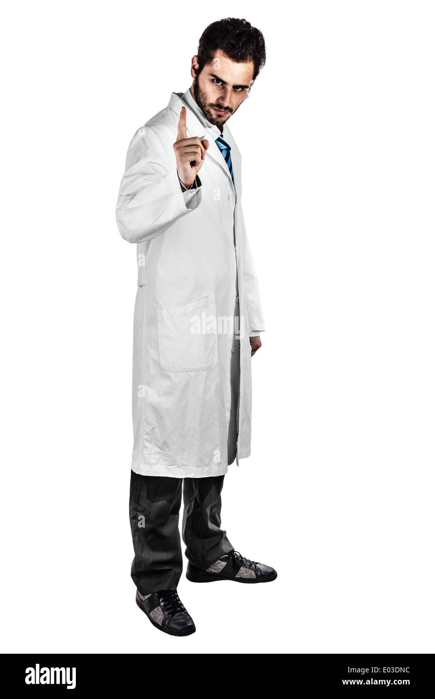 a young and handsome doctor or medical student isolated over a white ...