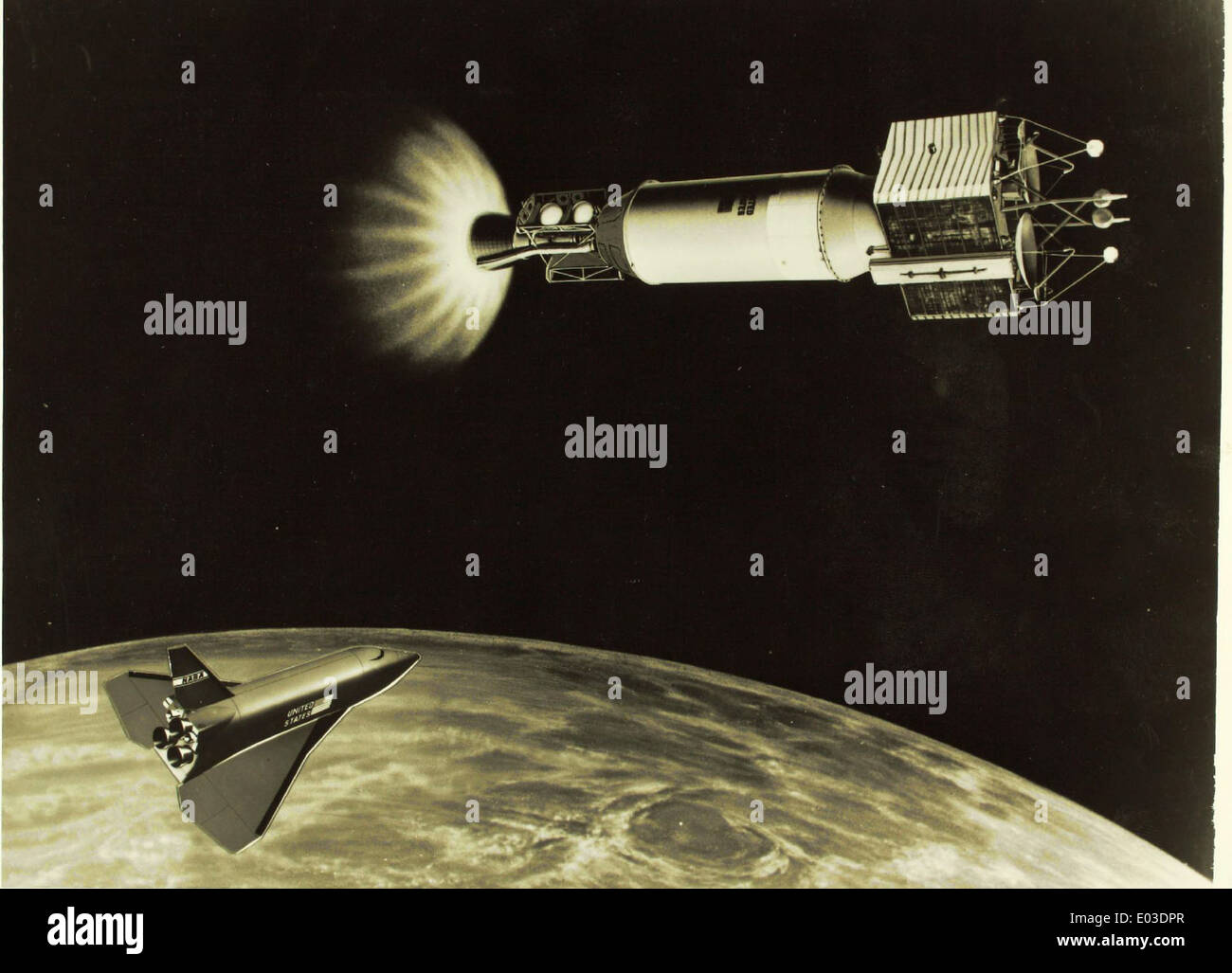 This glossy photograph captures the U.S. Space Shuttle Program, which ...