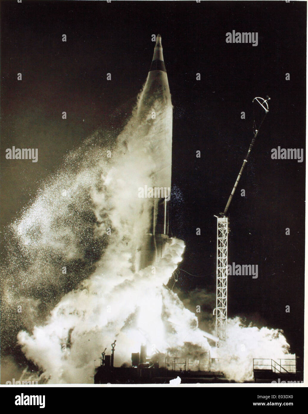 This glossy photo features the Convair Atlas rocket, a key part of NASA's early space ...