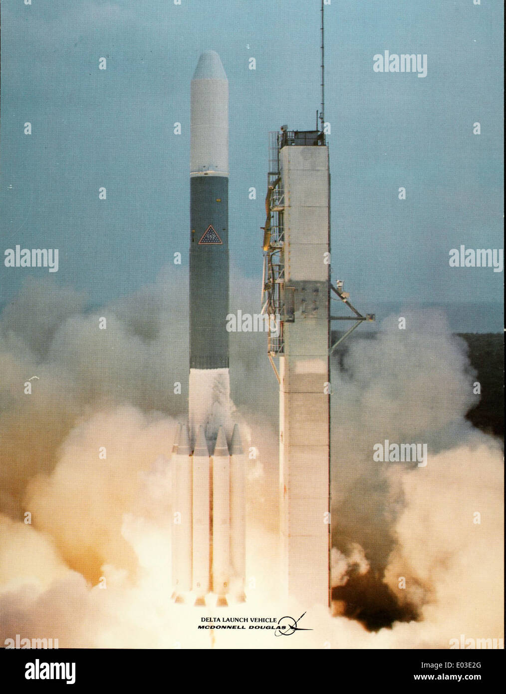 This glossy photo depicts the McDonnell Douglas Delta, a prominent spacecraft used in NASA's ...