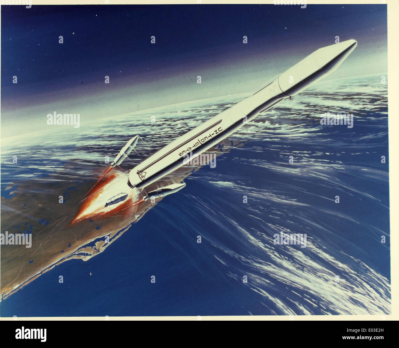 This glossy photo showcases a McDonnell Douglas Delta aircraft ...