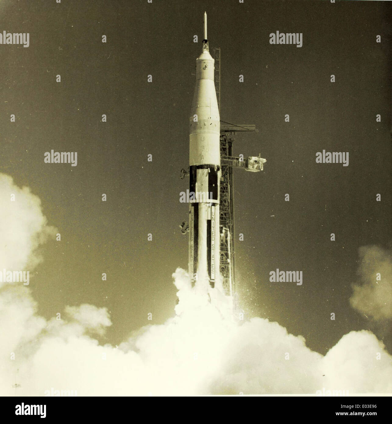 This glossy photo from 1966 shows the Apollo re-entry tests from Launch ...