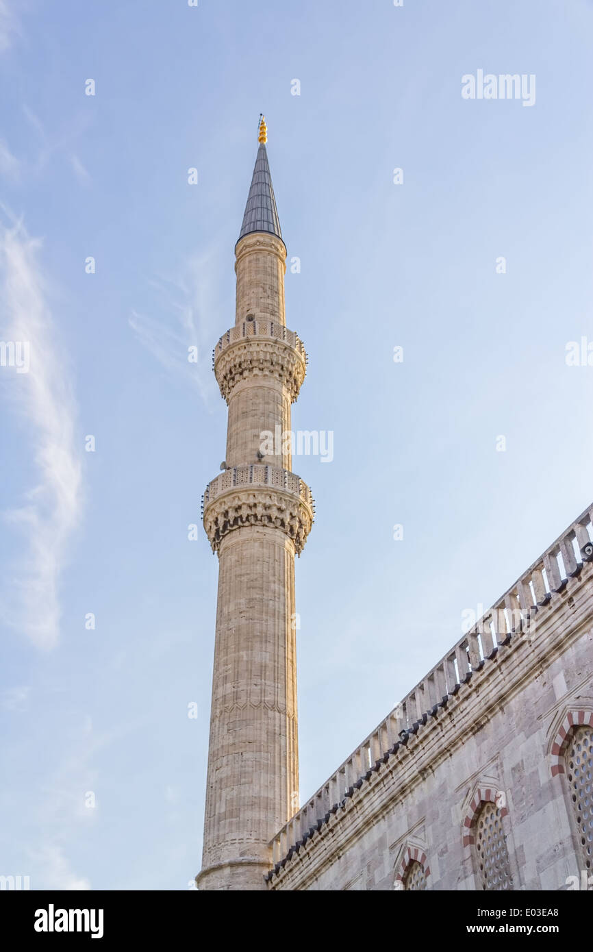 Blue mosque minaret, Istanbul Stock Photo - Alamy