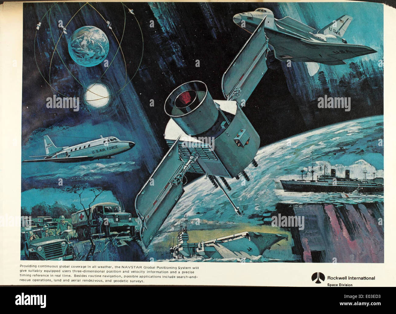 A glossy photo of the Navstar Global Positioning System (GPS) satellite ...