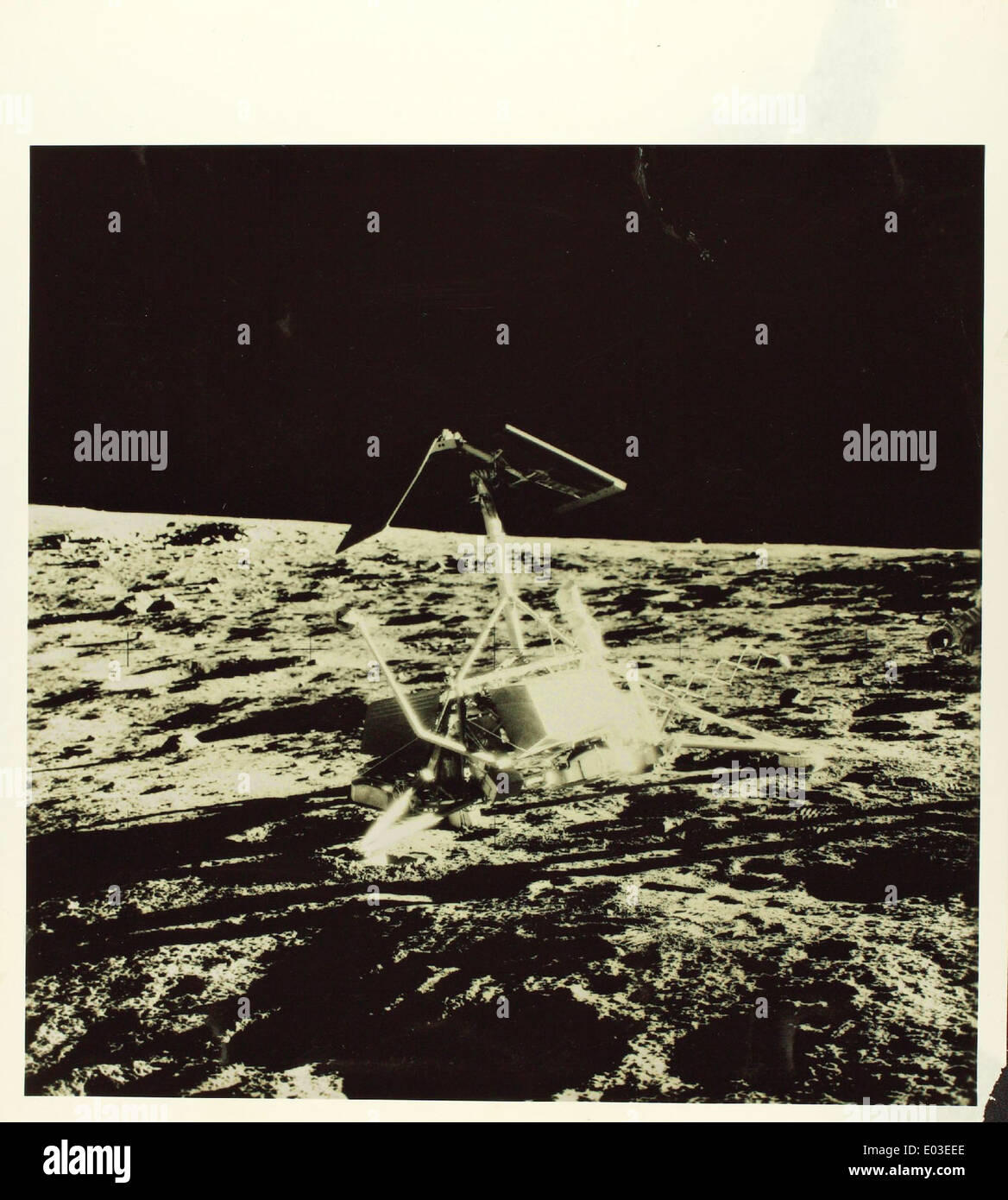 This glossy photo of the Lunar Surveyor spacecraft depicts the lunar ...