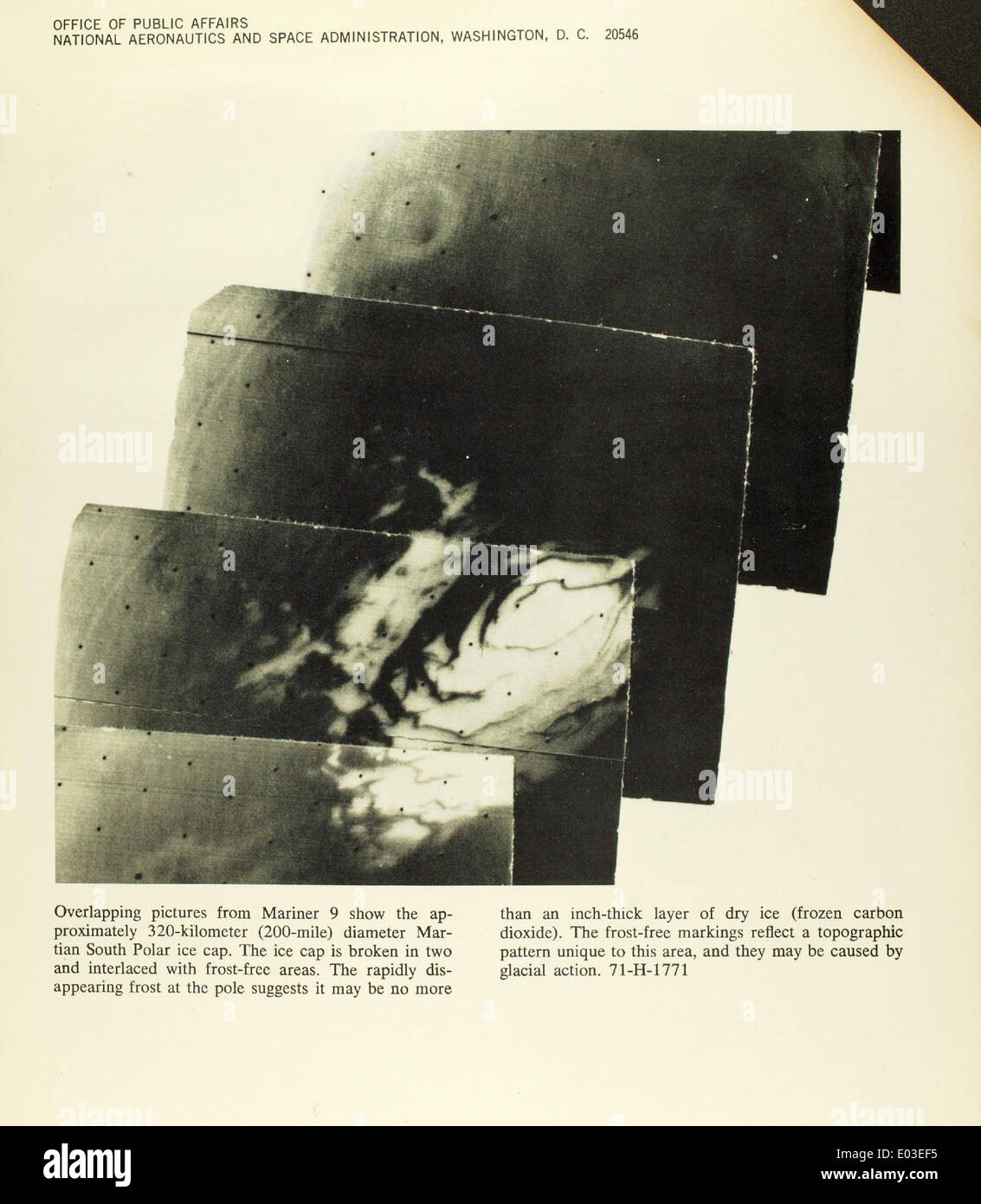 This glossy photograph captures the Mariner spacecraft, part of NASA's ...