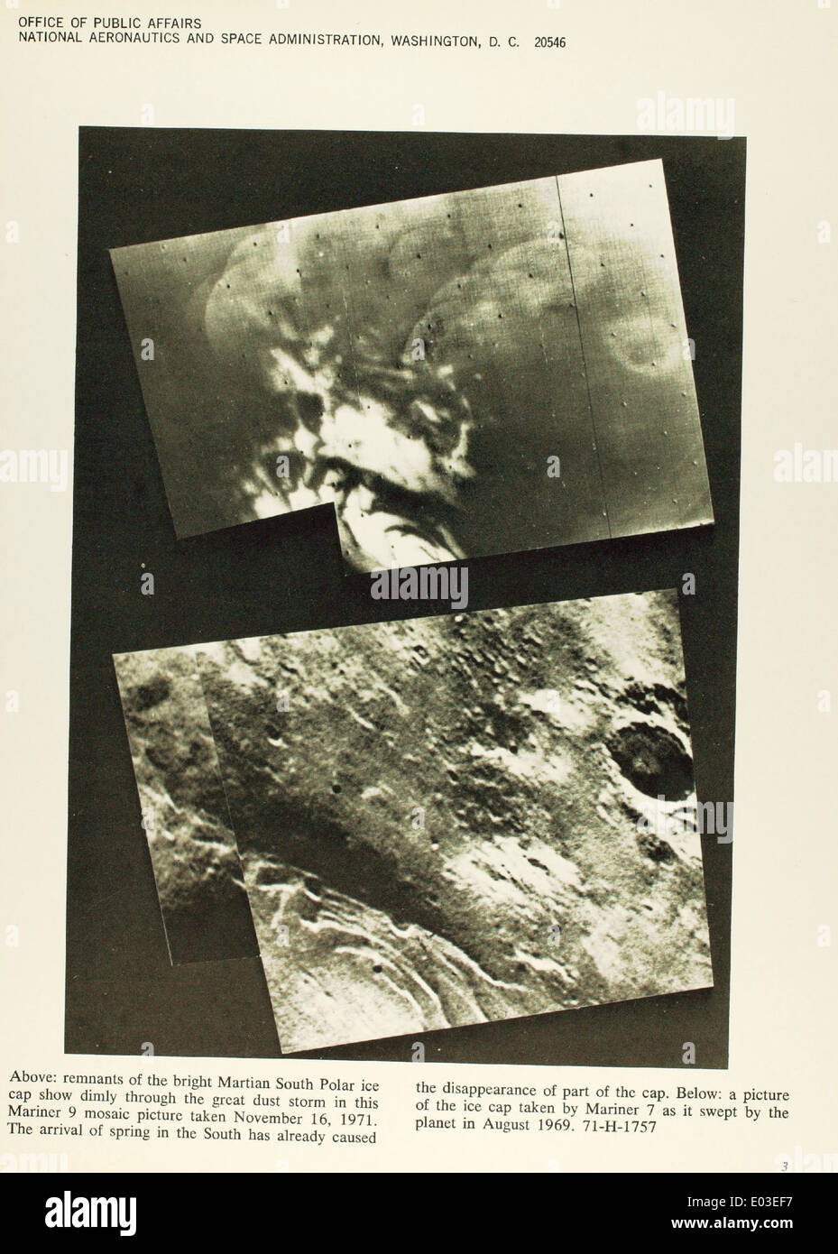 This glossy photo showcases the Mariner spacecraft, part of NASA's ...