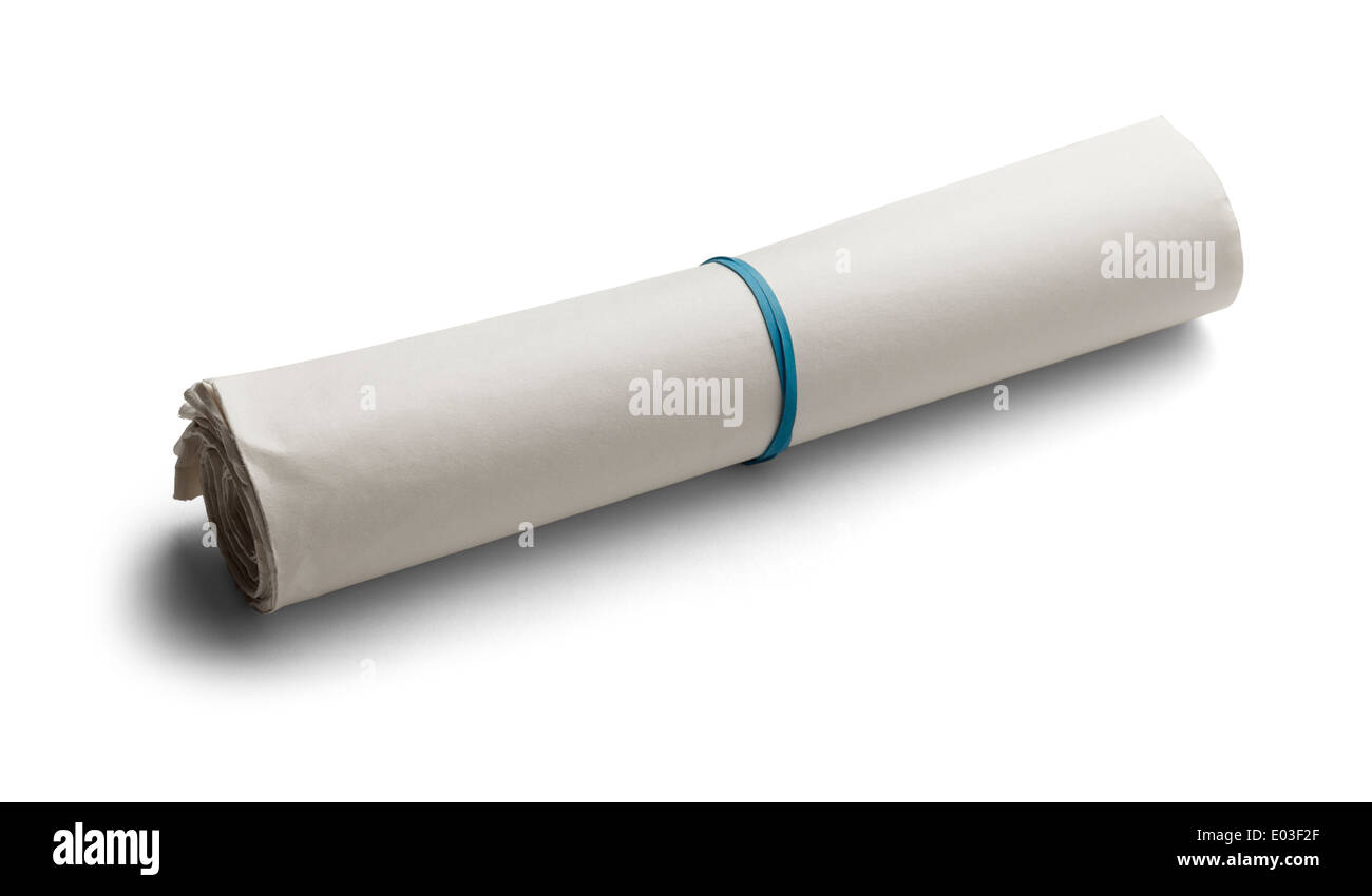 Rolled up newspaper rubber band Cut Out Stock Images Pictures Alamy