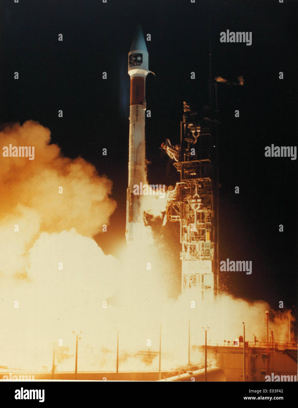 This glossy photo captures the NASA Atlas-Centaur rocket, a key part of ...