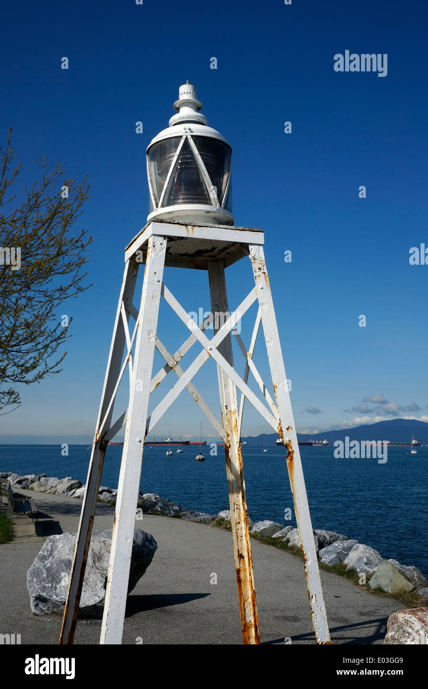 Elsje Point Lighthouse in Vanier Park with English Bay in background ...
