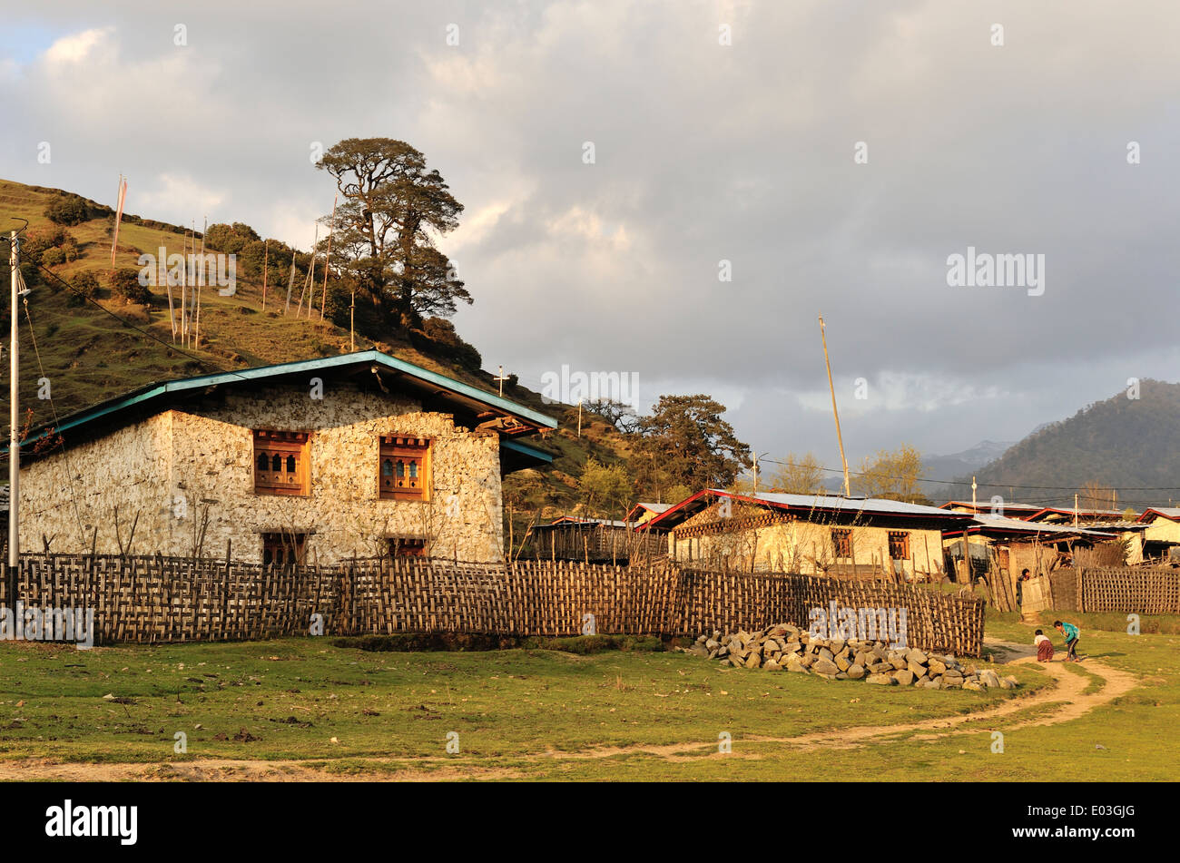 Village of Sakteng on Merak Sakteng trek, Eastern Bhutan Stock Photo ...
