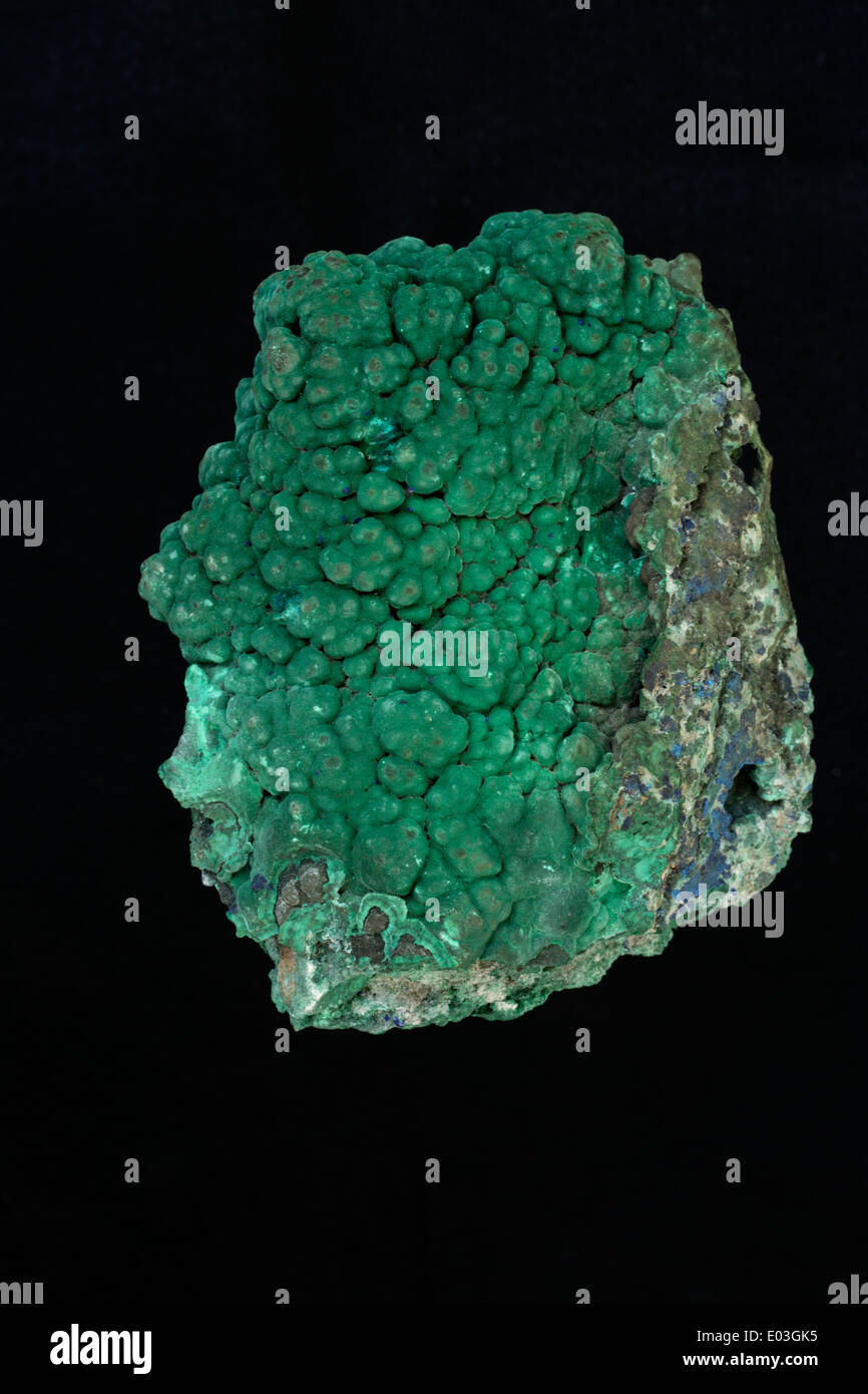 Malachite, an ore mineral of copper, Democratic Republic of Congo Stock ...