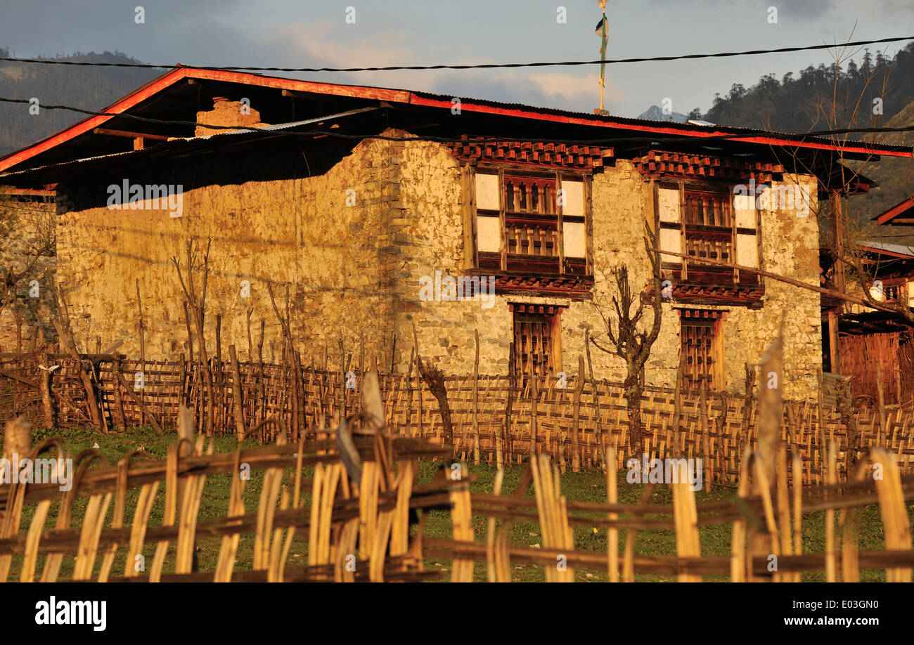 Traditional house, village of Sakteng on Merak Sakteng trek, Eastern ...