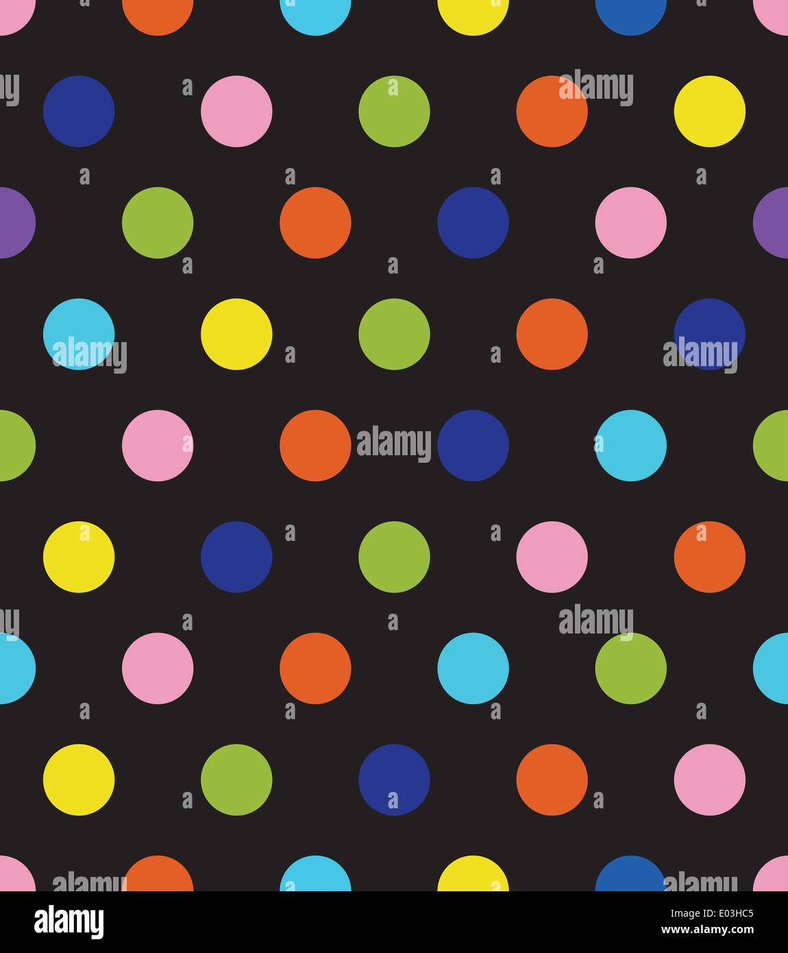 black polka dot seamless pattern Stock Photo - Alamy