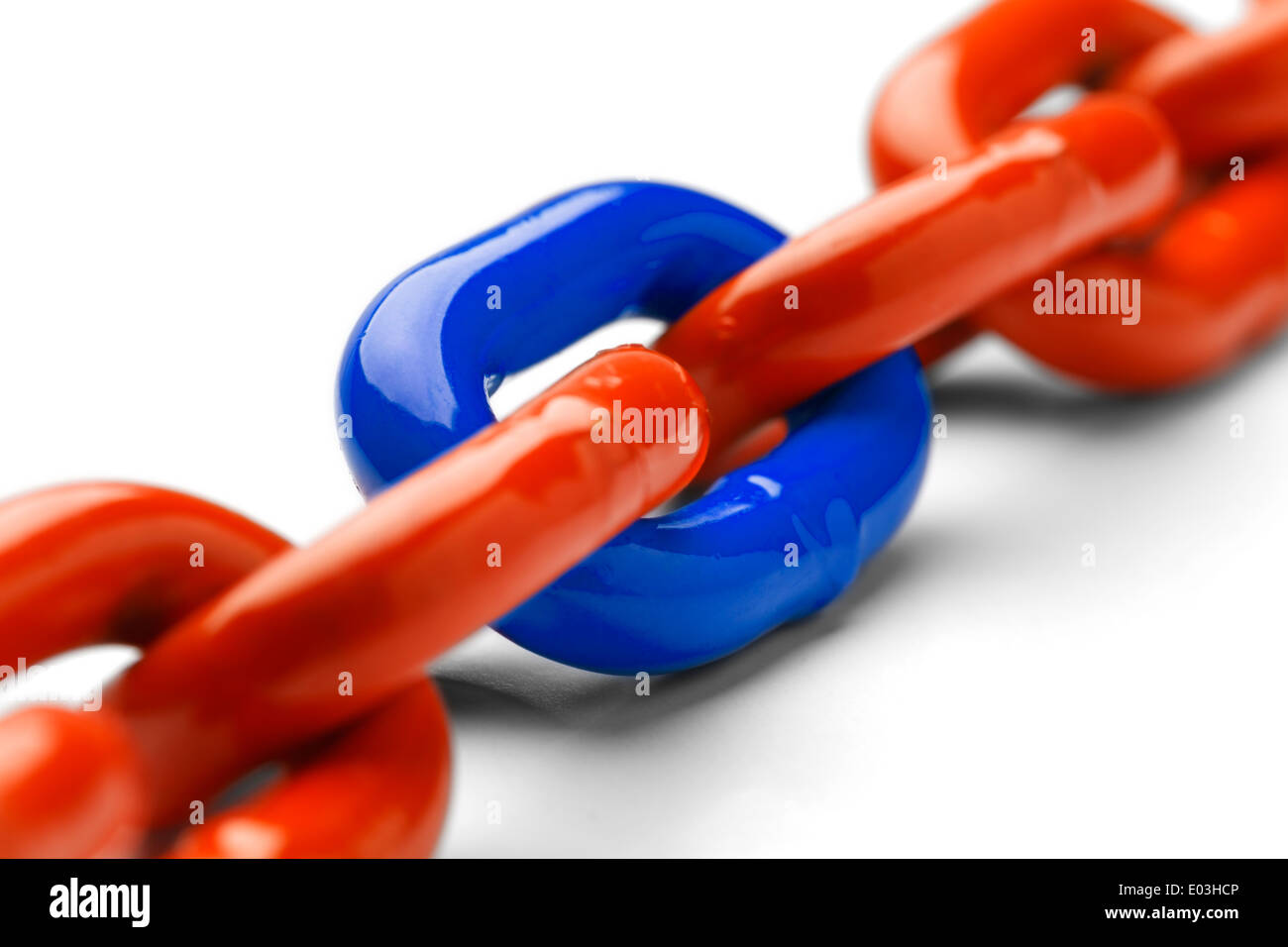 Blue and Orange Chain Close Up Isolated on White Background Stock Photo ...