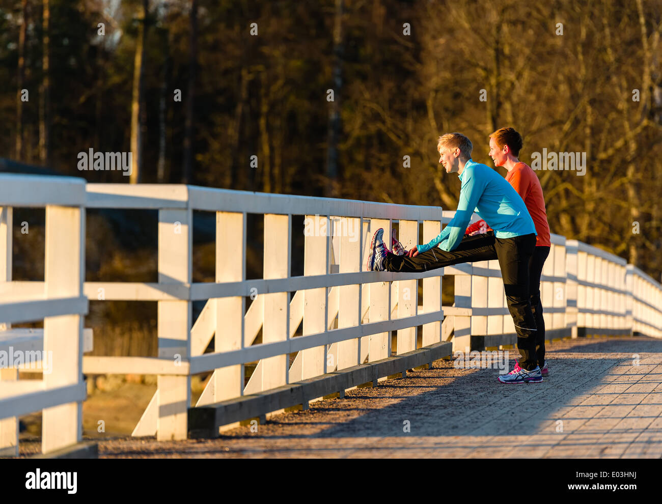 Stretching together hi-res stock photography and images - Alamy