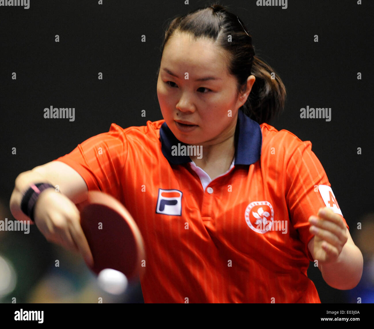 Tokyo, Japan. 1st May, 2014. Tie Yana of China's Hong Kong plays ...
