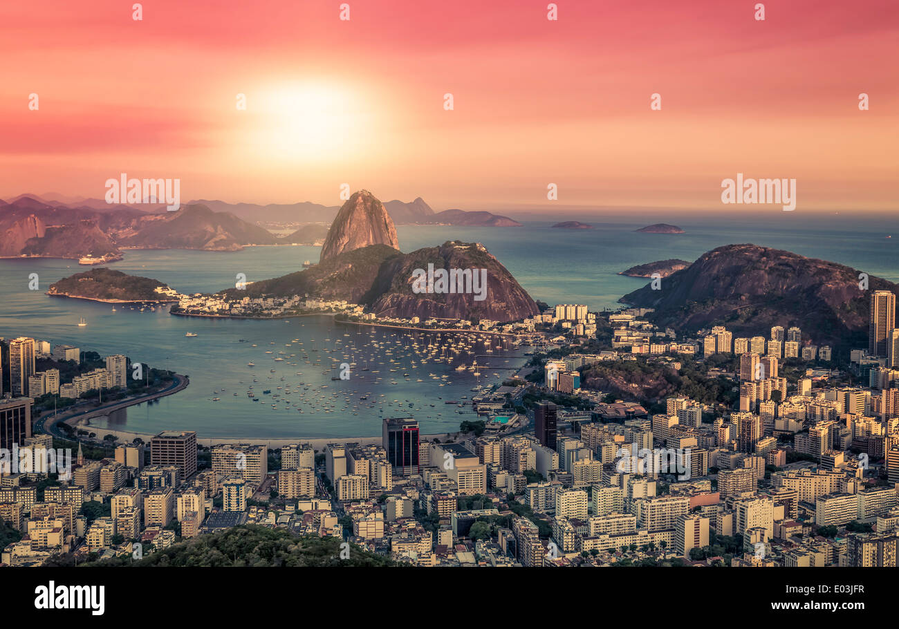 Sunrise panorama over Rio de Janeiro, Brazil Stock Photo - Alamy