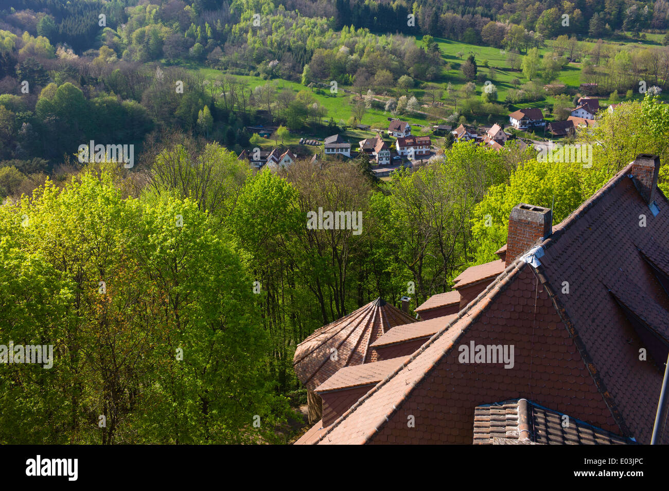 View of Erlenbach from Castle Berwartstein Palatinate Forest Germany ...
