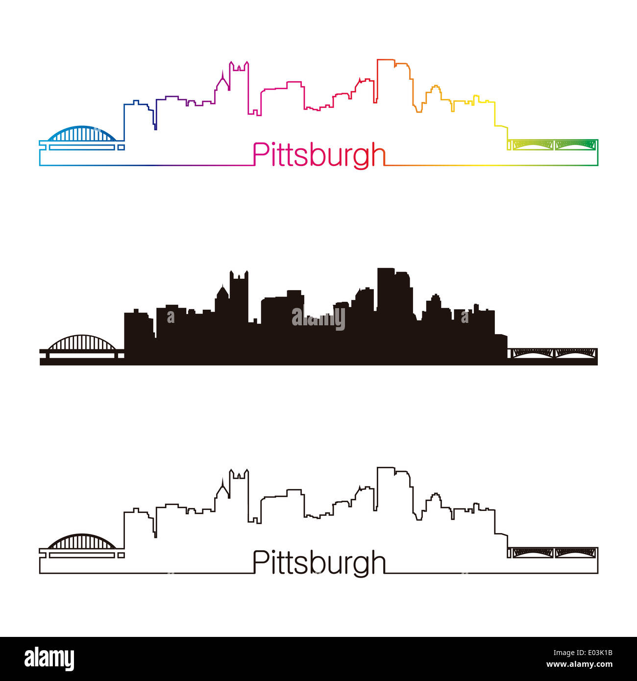 Pittsburgh skyline silhouette hi-res stock photography and images - Alamy