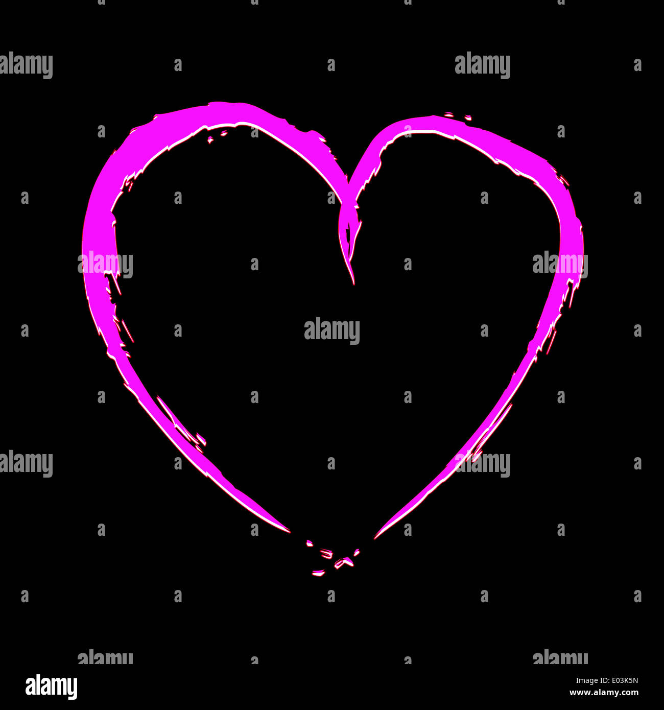Pink heart with fragmentary edges on black background Stock Photo - Alamy