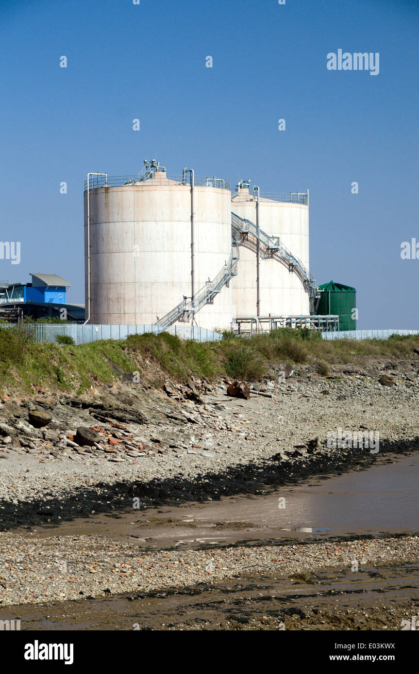 Water treatment works, Rover Way, Cardiff, South Wales, UK Stock Photo ...