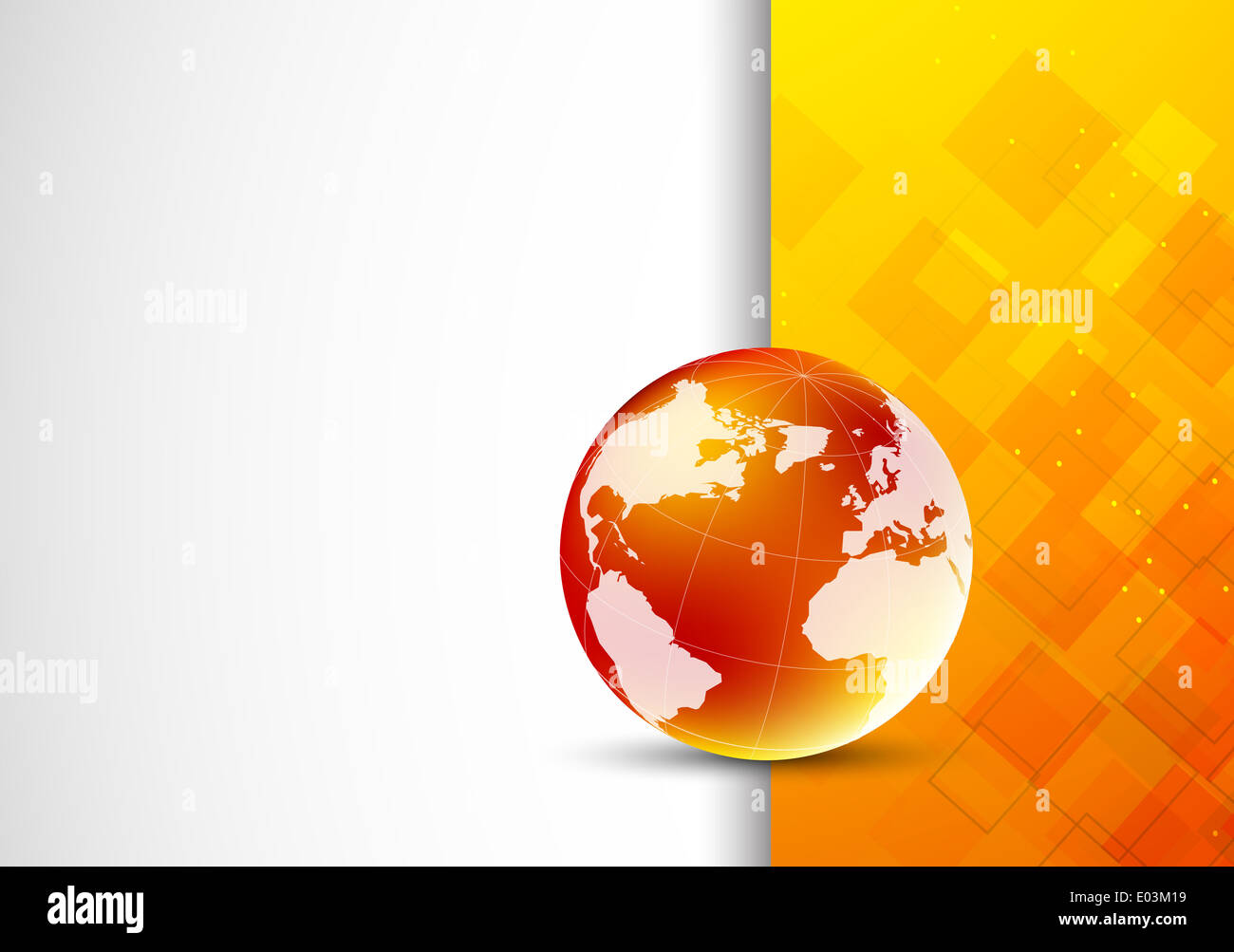 Abstract orange background with globe Stock Photo - Alamy