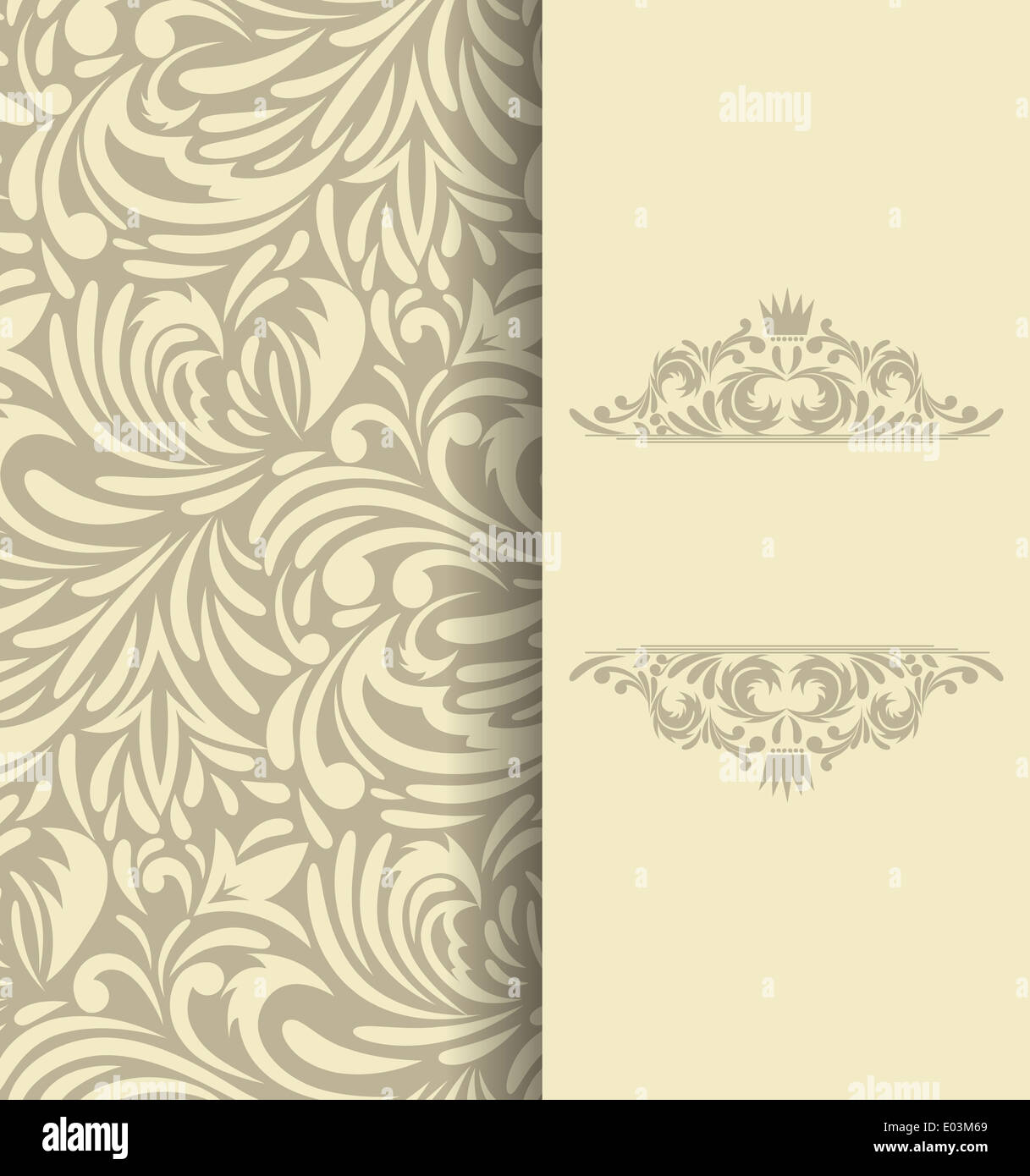 Background with floral pattern. Invitation card Stock Photo - Alamy