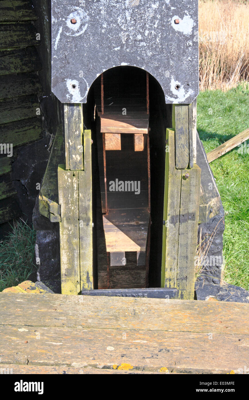 A detailed view of the scoop wheel of Herringfleet Smock Drainage Mill ...
