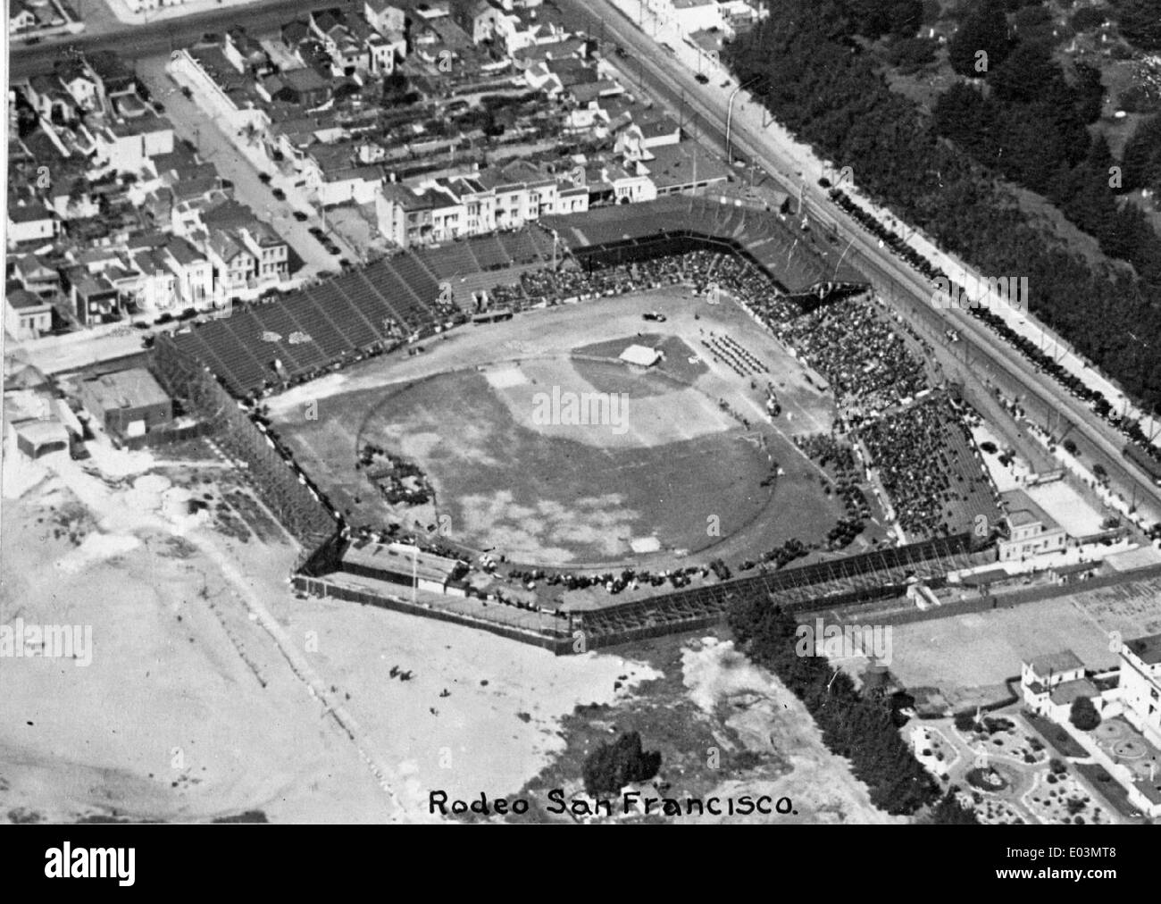 This aerial photograph by Jim Hester captures a rodeo event in San ...