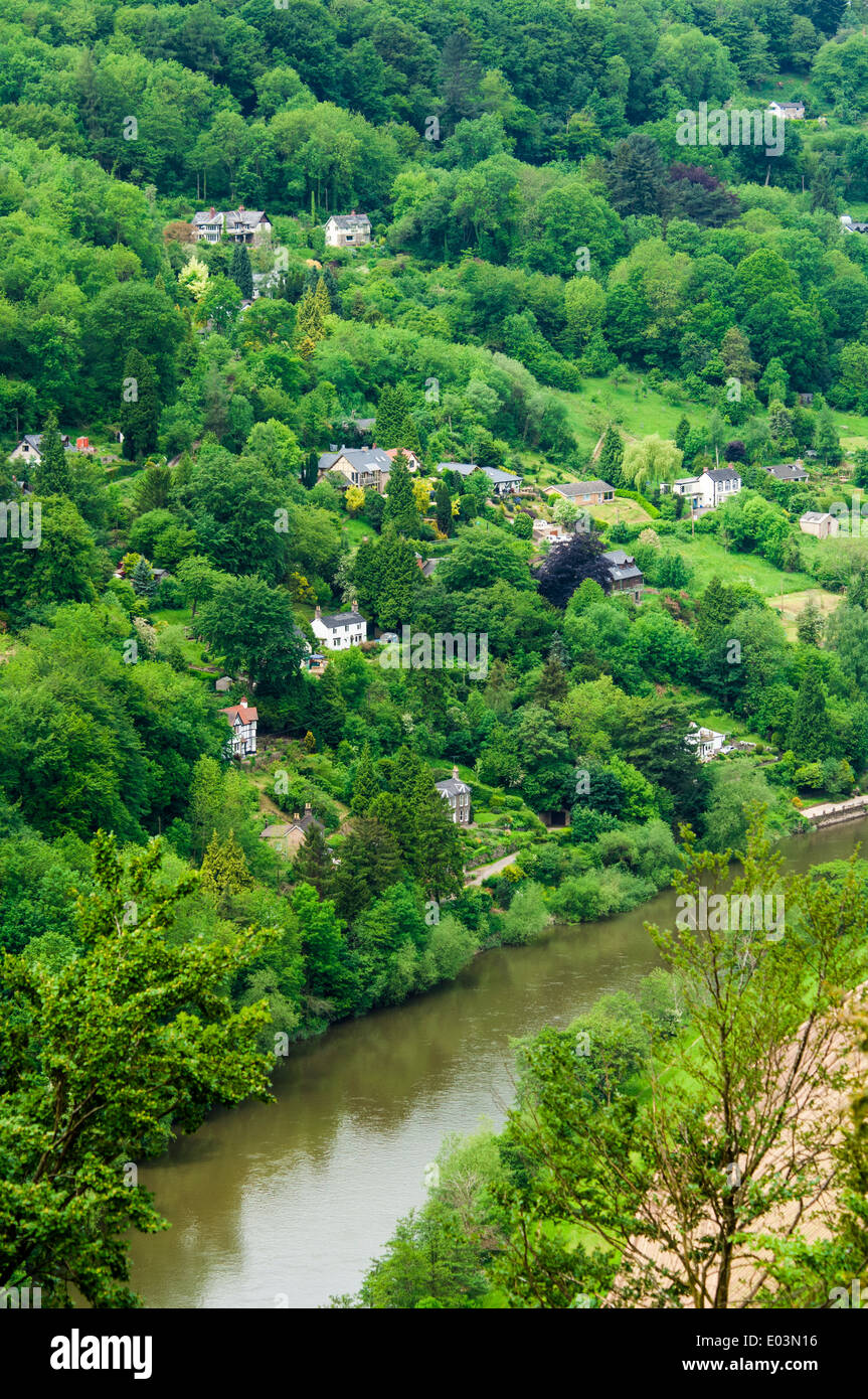 View over Symonds Yat from Yat Rock viepoint over the River Wye ...