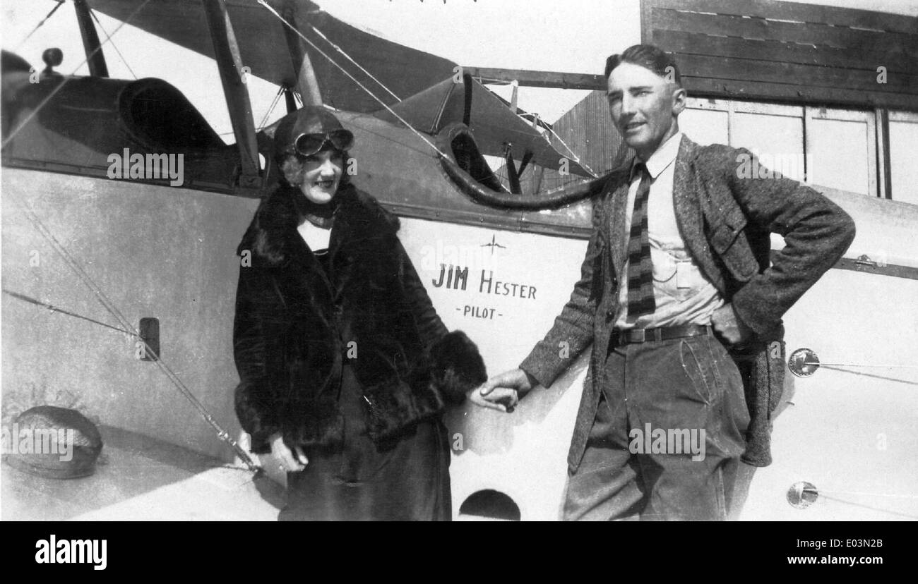 Hester and Ruth Law, pioneers in aviation, are shown standing next to ...