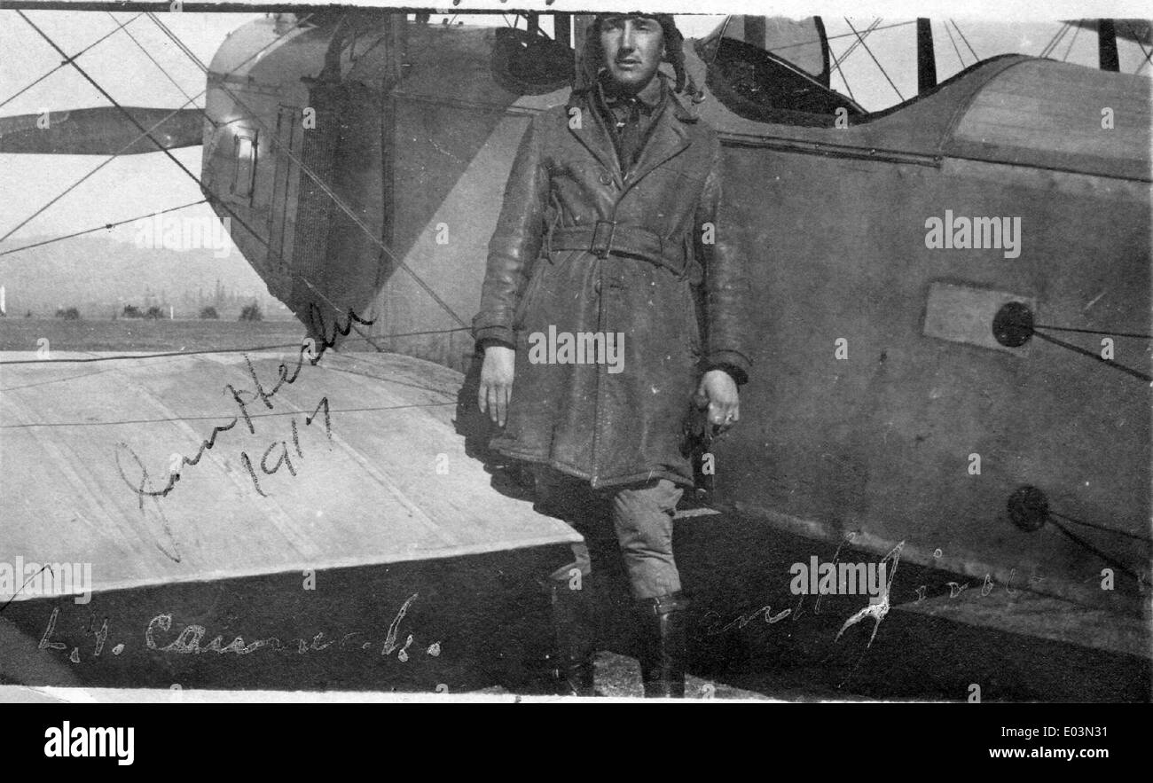 Jim Hester, pictured with an aircraft in 1917, was a pioneer aviator ...