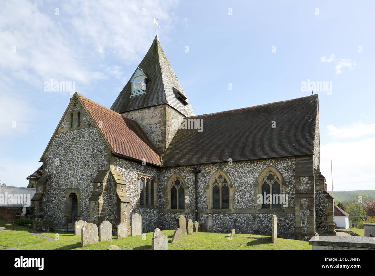 the church in the large sussex village of ditchling on the edge of the ...