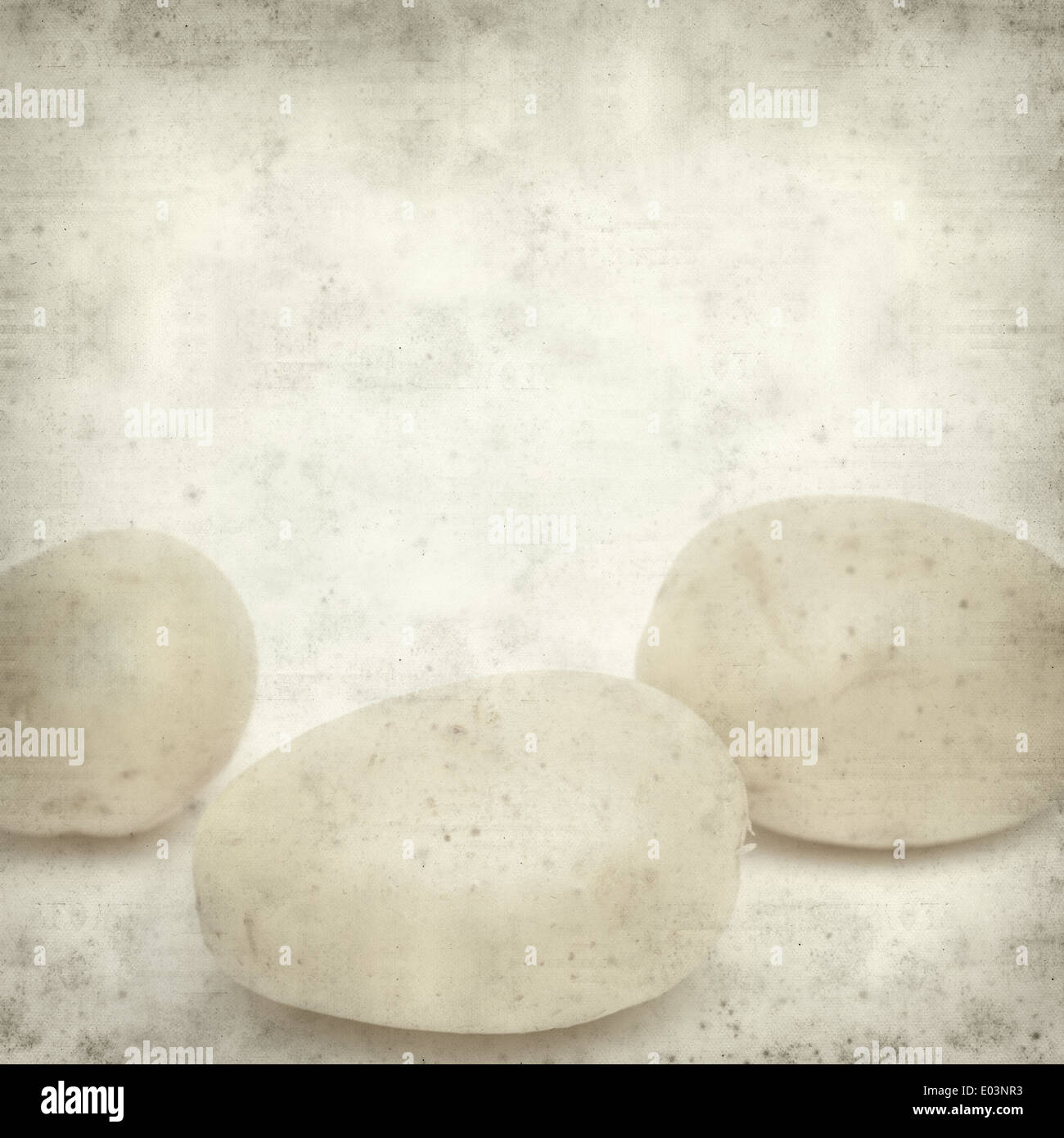 textured old paper background with new potatoes Stock Photo - Alamy