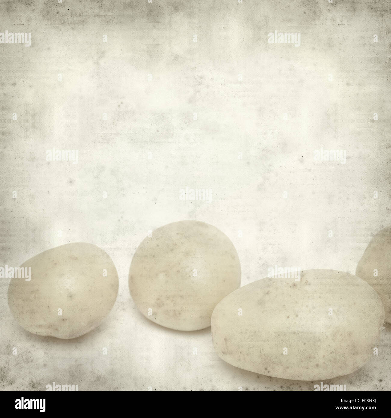textured old paper background with new potatoes Stock Photo - Alamy