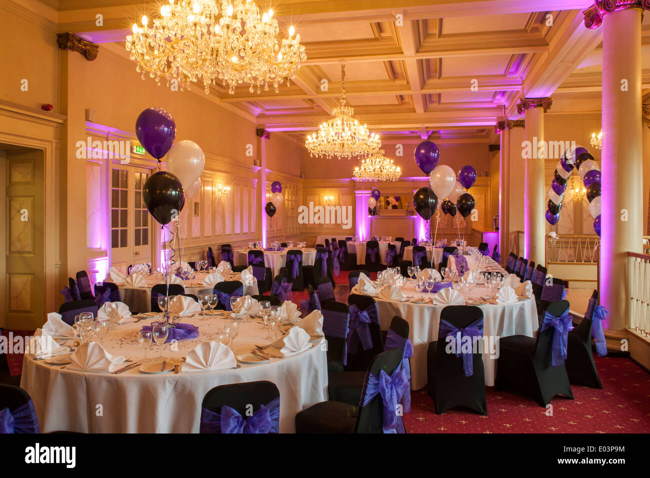 ballroom set for a party Stock Photo - Alamy